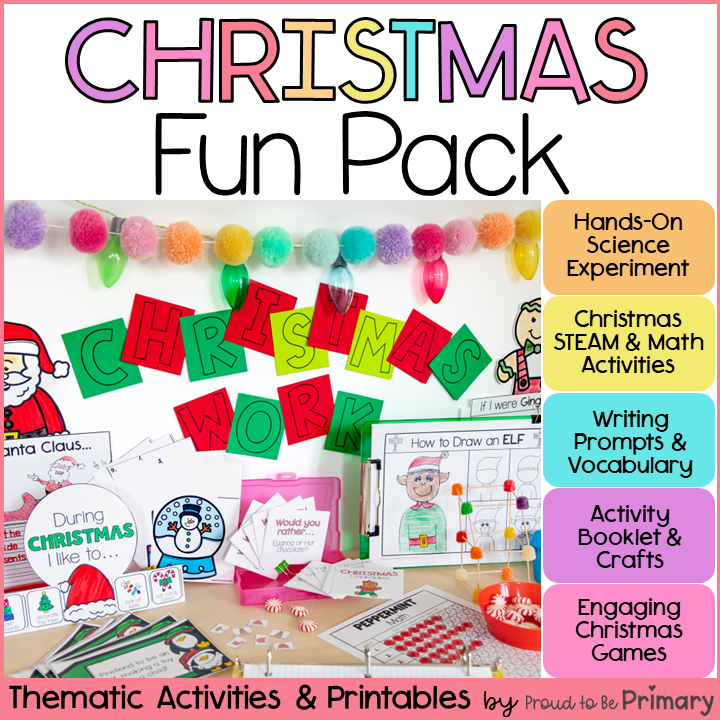 Christmas Activities - Reindeer Craft, Games, Santa Letter - Math & Li ...
