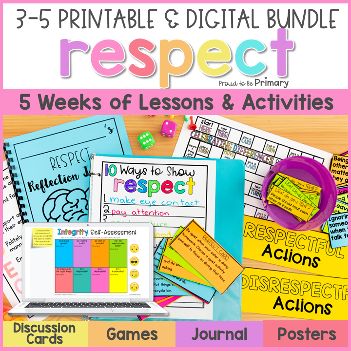 Respect Activities Gratitude Journal Honesty Lesson SEL Social Skills
