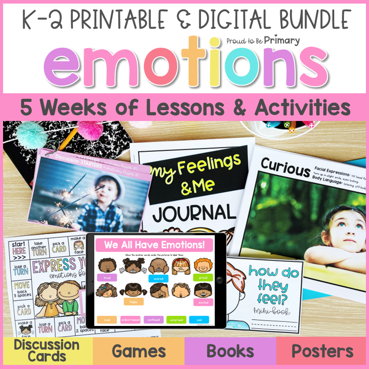 Digital K-2 Emotions Lessons & Social Emotional Learning Activities