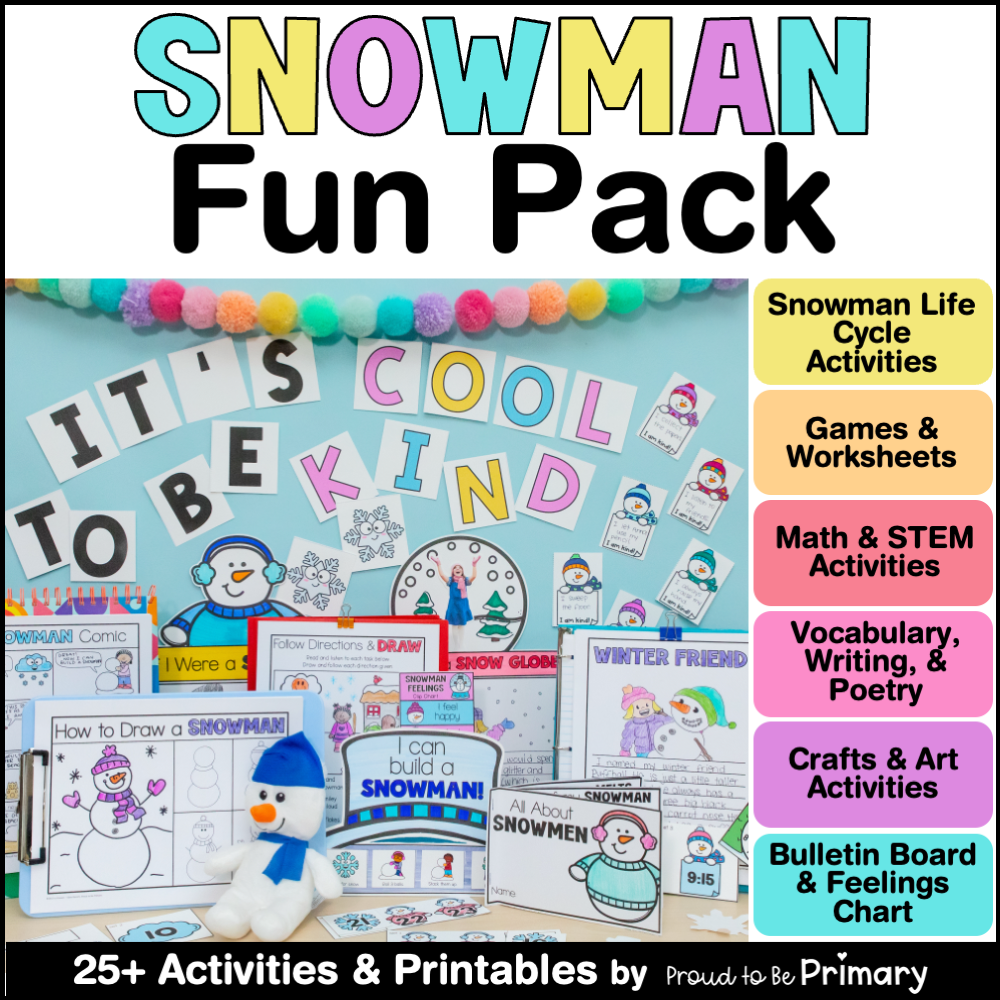 Sneezy the Snowman Name Soup Craft Template Math Roll How to Build a S