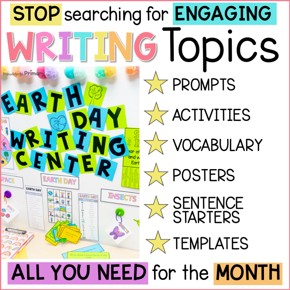 Spring Writing Center for K, 1st and 2nd Grade Classrooms – Proud to be ...