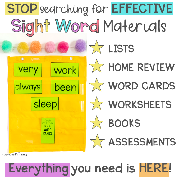 Dolch Sight Words Second Grade Activities & Worksheets – Proud to be ...