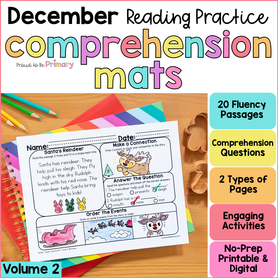 December Reading Comprehension Passages: Daily Comprehension Mats