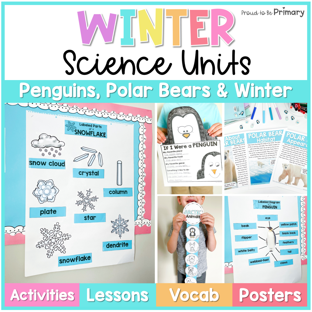 Winter Life Science Units - Polar Bears, Penguins Worksheets Activitie ...