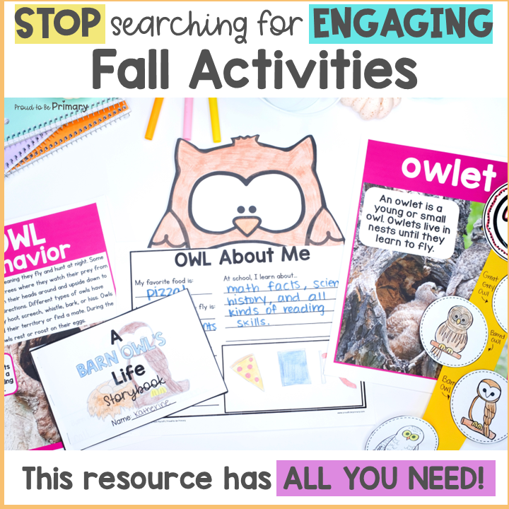 Fall Life Science Units - Owls, Bats, and Spiders Worksheets Activitie ...
