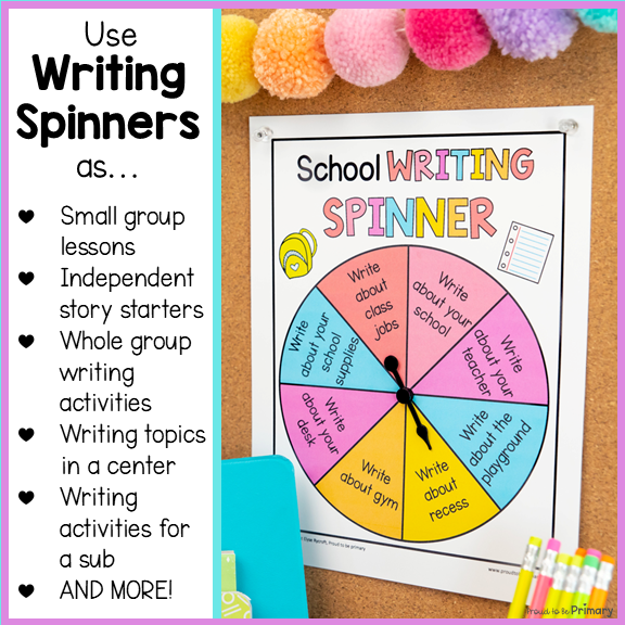Writing Idea Spinners - Writing Center Activities, Topics & Prompts ...