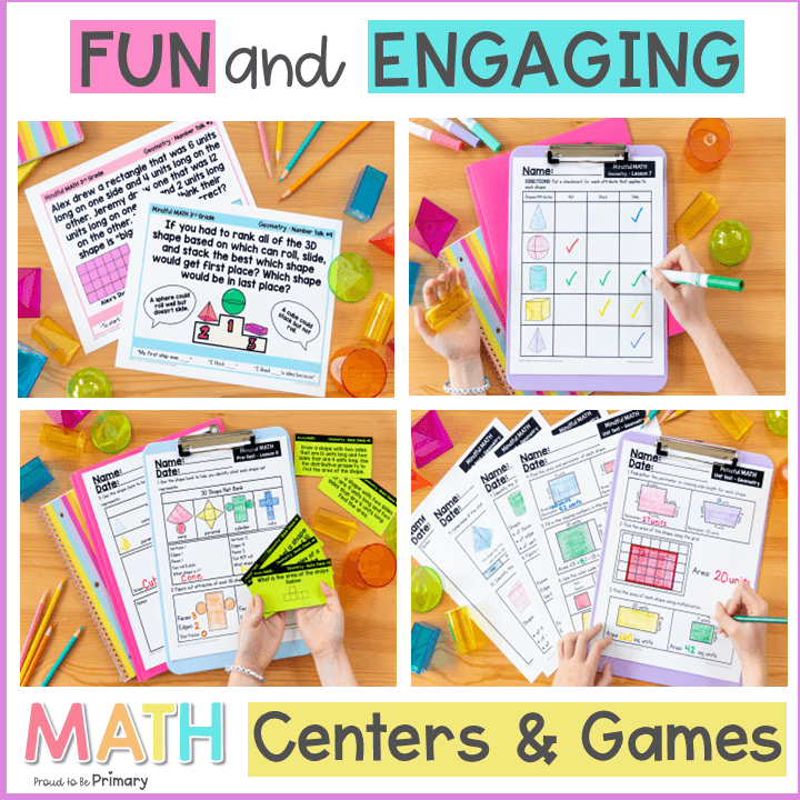 3rd Grade Geometry Activities, Worksheets & Vocabulary - Perimeter, Ar ...