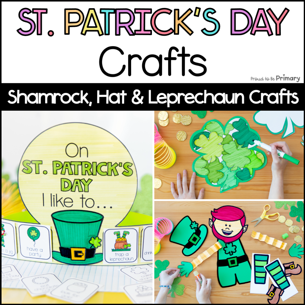 St. Patrick's Day Crafts Coloring Leprechaun Art Pot of Gold Craft