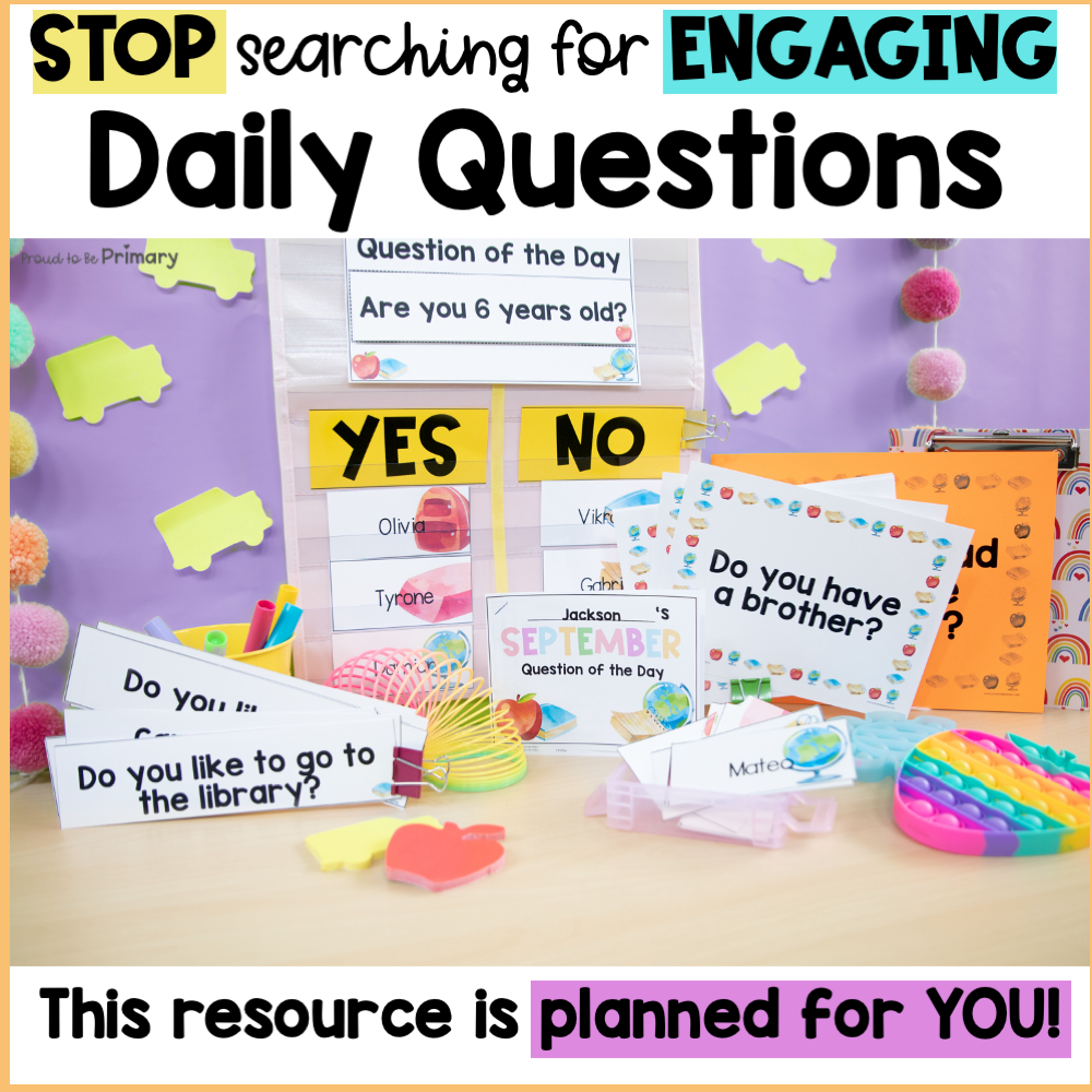 September Question of the Day Cards – Proud to be Primary