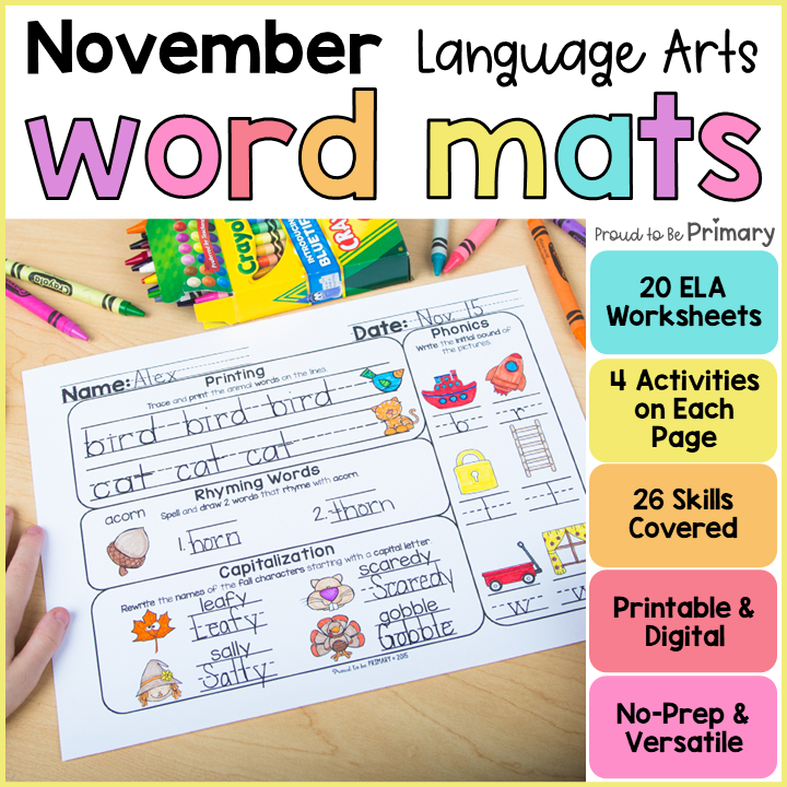 November Word Work and Daily Language Arts Review – Proud to be Primary