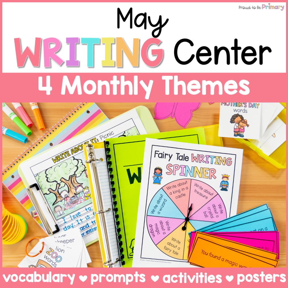 Spring Writing Center for K, 1st and 2nd Grade Classrooms