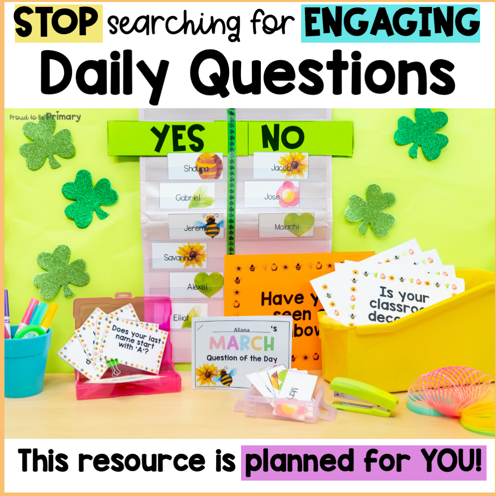 March Question of the Day Cards for Morning Meeting – Proud to be Primary