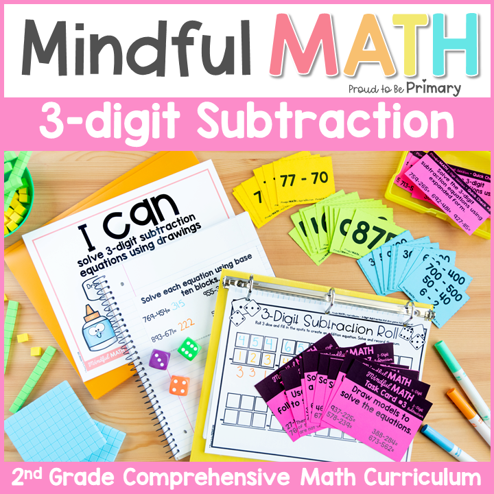 Three-Digit Subtraction Math Unit for Second Grade – Proud to be Primary