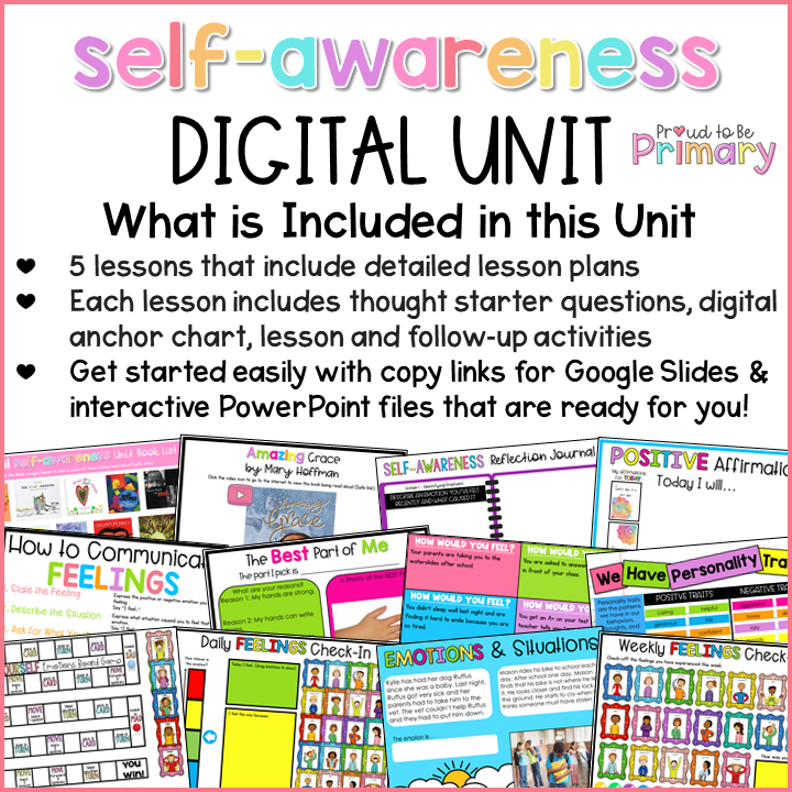 Self-Awareness DIGITAL Lessons and Activities for Grades 3-5 – Proud to ...