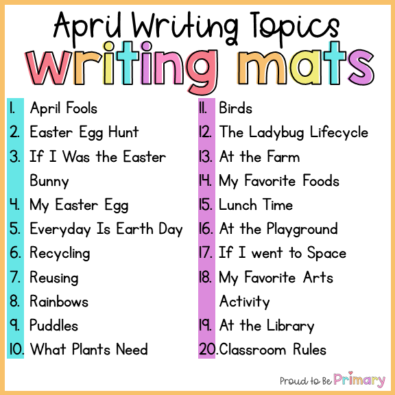 Writing Prompts Practice for April – Proud to be Primary