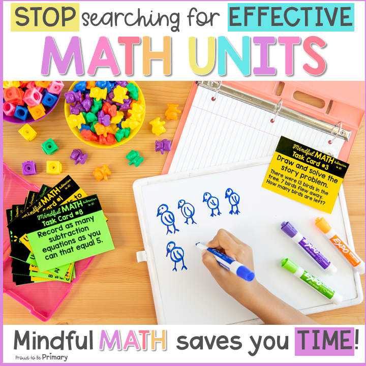 Subtraction to 20 - First Grade Mindful Math – Proud to be Primary