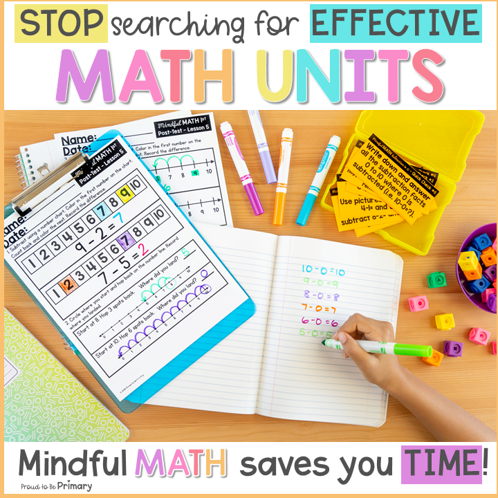 Subtraction to 10 - First Grade Mindful Math – Proud to be Primary