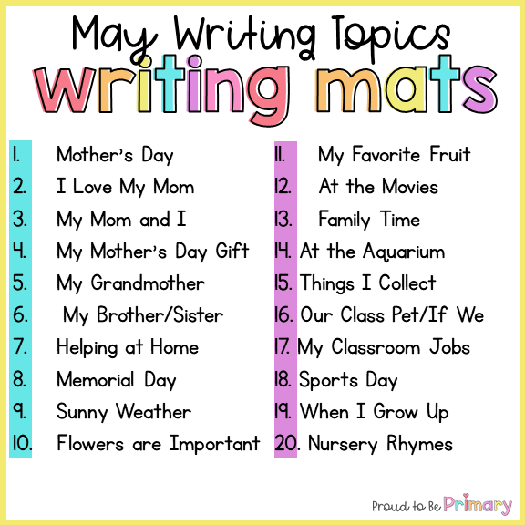 Writing Prompts Practice for May – Proud to be Primary