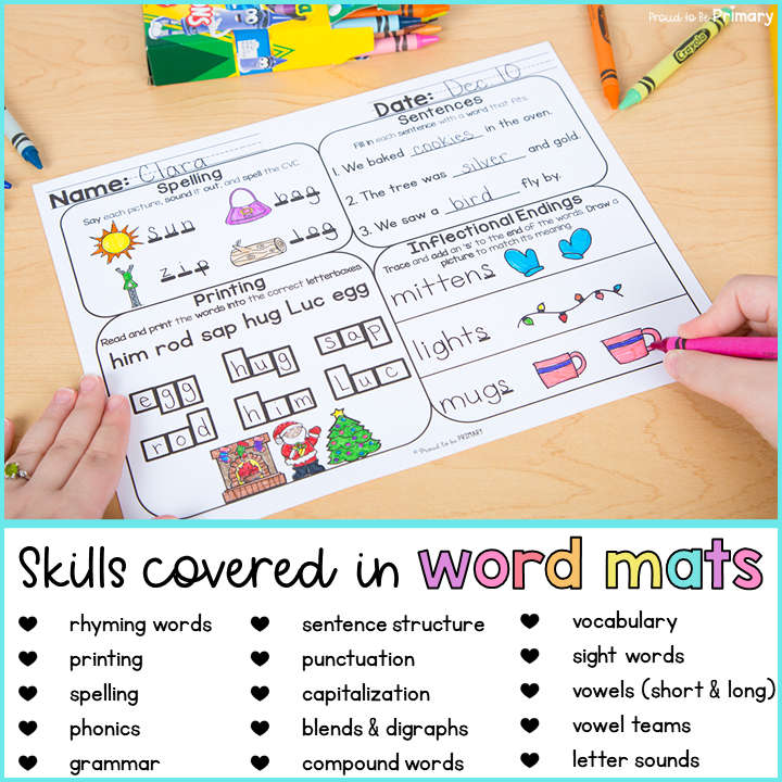 December Word Work and Daily Language Arts Review – Proud to be Primary