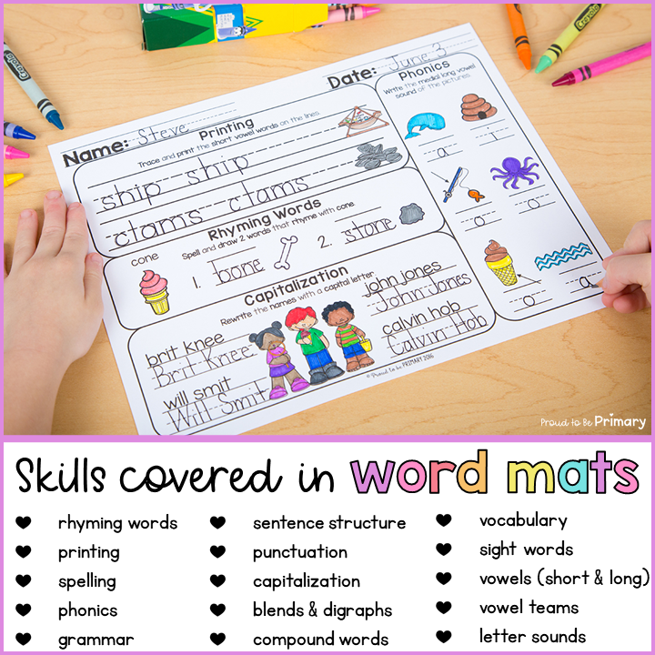 Summer Word Work and Daily Language Arts Review – Proud to be Primary
