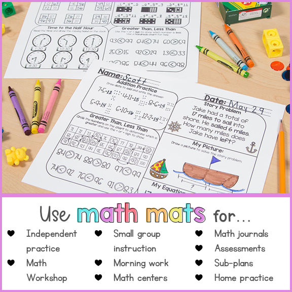 May Math Review Worksheets for First Grade – Proud to be Primary