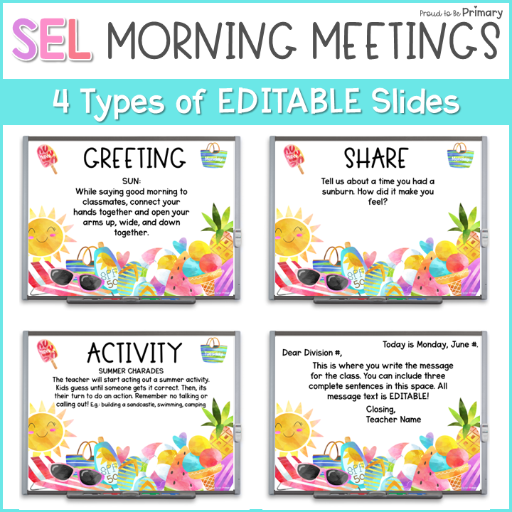 Morning Meeting End of the Year Slides & Cards – Proud to be Primary