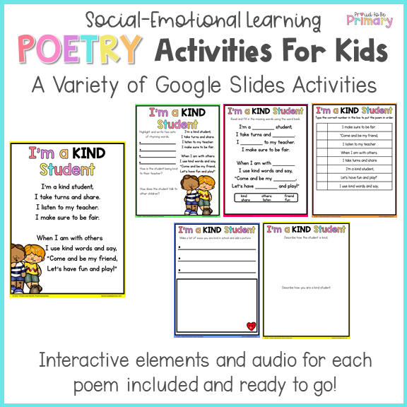 Social-Emotional Learning Poems and Activities – Proud to be Primary