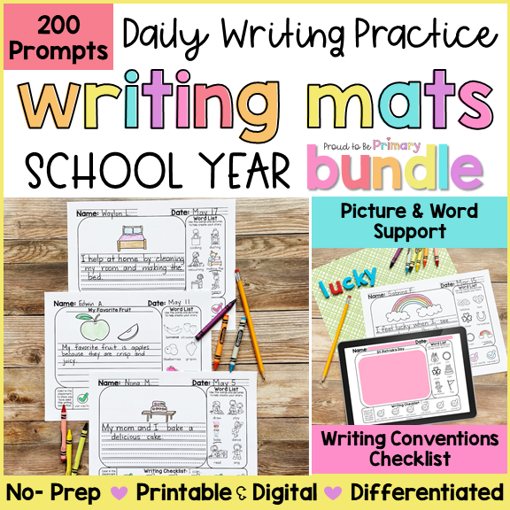 Writing Prompts Practice Mats BUNDLE – Proud to be Primary