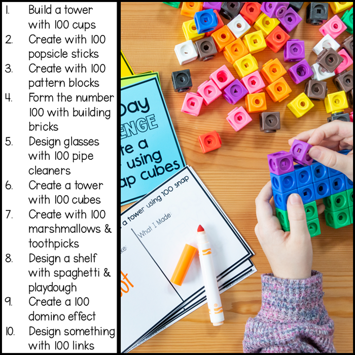 100 Days of School STEM Activities 100th Day STEM Science Stations