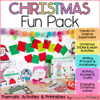 Christmas Activities - Reindeer Craft, Games, Santa Letter - Math & Li