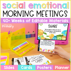 SEL Morning Meeting Google Slides Questions Greetings Social Emotional