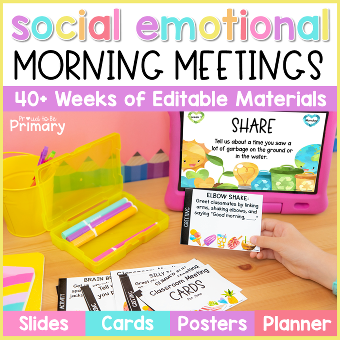 SEL Morning Meeting Google Slides Questions Greetings Social Emotional