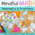 Geometry 2D Shapes and 3D Solids & Fractions - First Grade Mindful Mat