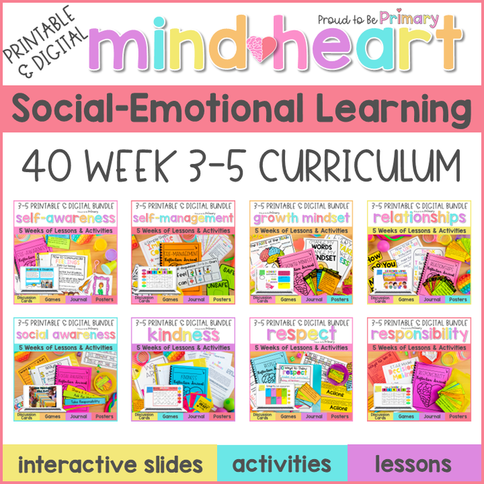 Social Emotional Learning Curriculum, Worksheets, & Social Skills Game