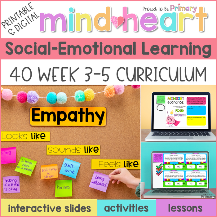Social Emotional Learning Curriculum, Worksheets, & Social Skills Game