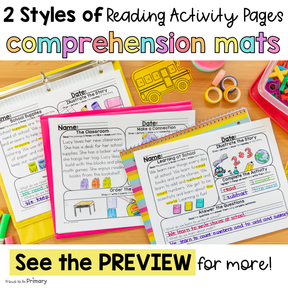 Reading Comprehension Passages & Questions with Back to School Activit