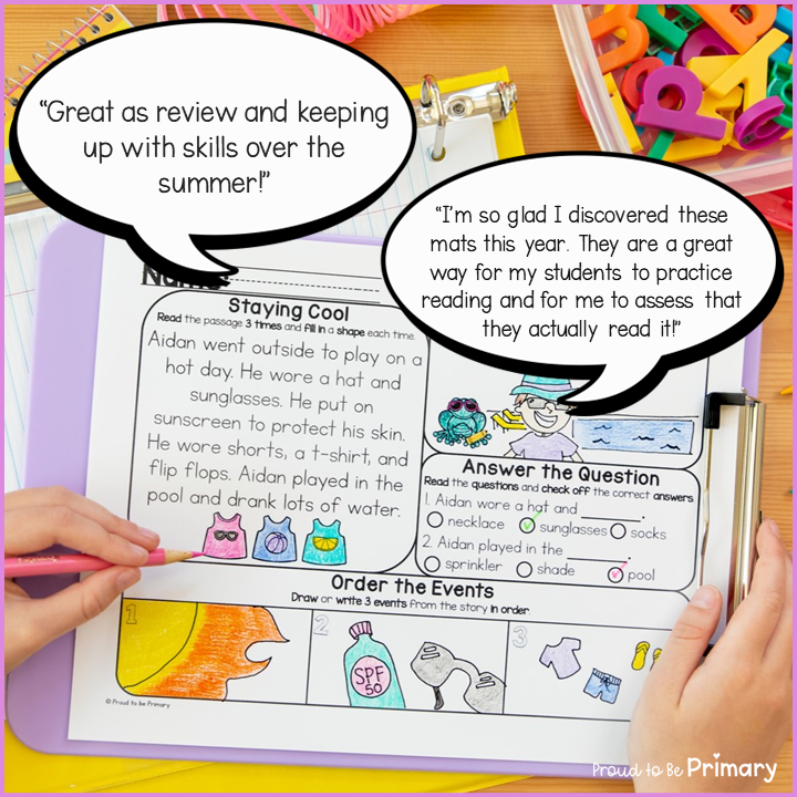 Summer Reading Comprehension Passages – Proud to be Primary