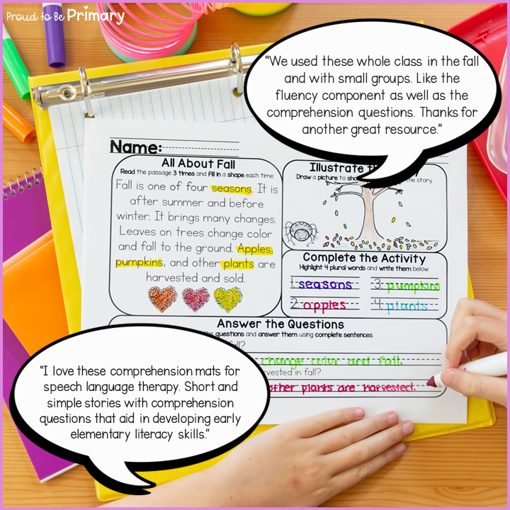 October Reading Comprehension Passages – Proud to be Primary