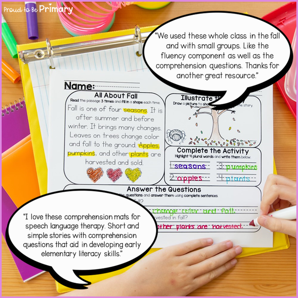 October Reading Comprehension Passages – Proud to be Primary