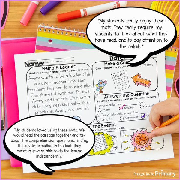 February Reading Comprehension Passages: Daily Comprehension Mats ...