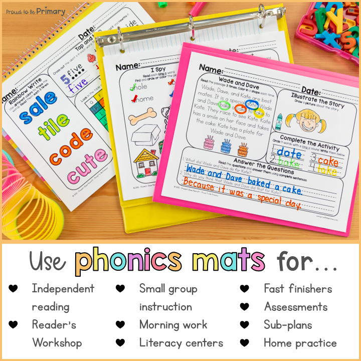 Long Vowel CVCE Silent E Worksheets, Decodable Passages & Phonics Acti ...