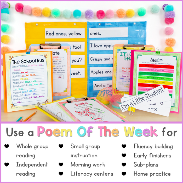 85 Weekly Poems & Poetry Comprehension Small Group Shared Reading Acti