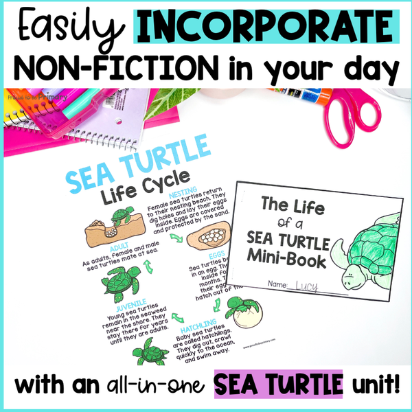 Sea Turtle Reptile Animal Science & Non-Fiction ELA Unit – Proud to be ...