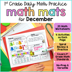 December Christmas Math Morning Work Worksheet Activities 1st Grade Ma