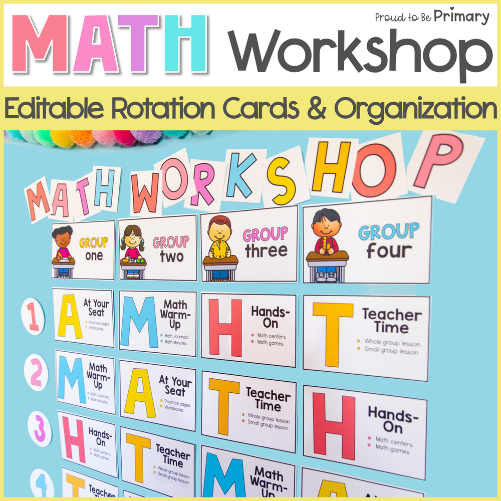 Math Bulletin Board & Math Stations - Guided Math Center Rotation - Ma