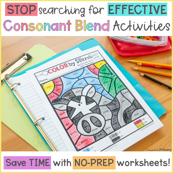 Beginning Consonant Blends Worksheets & Word Work: sc, sk, sm, sn, sp ...