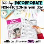 Owl Bird Science & Non-Fiction ELA Unit