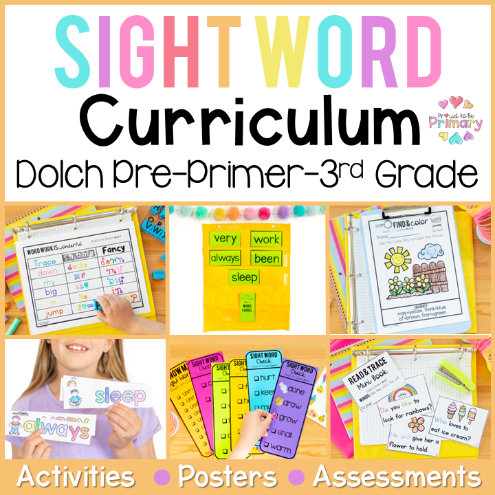 Dolch Sight Words Program BUNDLE (Pre-Primer to Third Grade) – Proud to ...