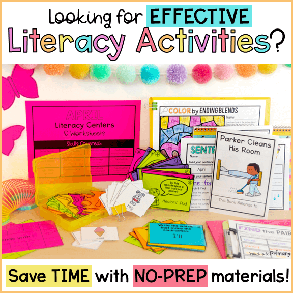 April First Grade Science of Reading Literacy Centers