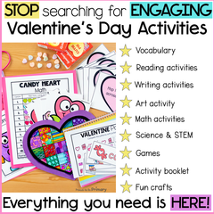Valentine's Day Activities, Crafts, Bulletin Board, Cards, Games, Writ